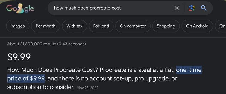 Procreate costs money | Fandom