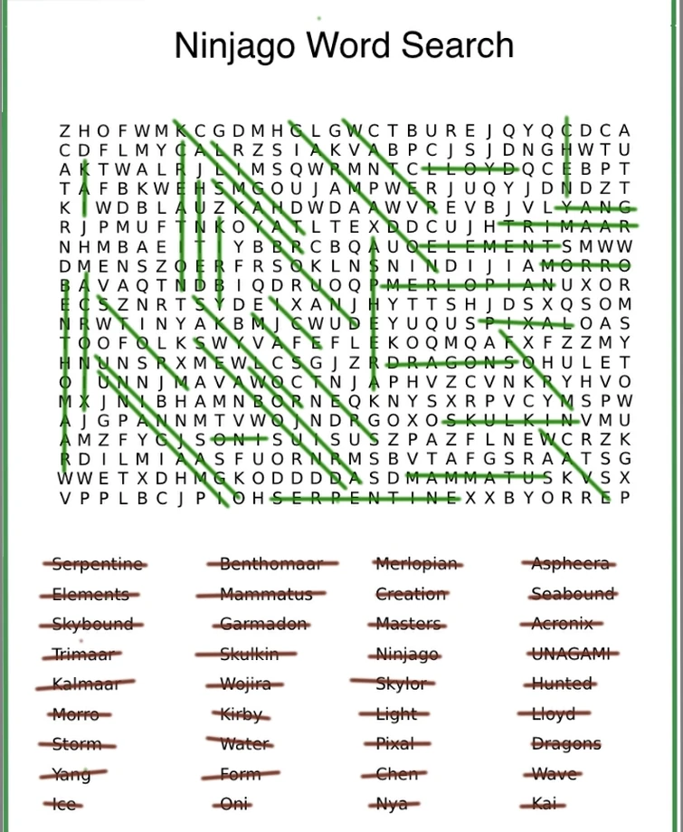 Ninjago: Word Search | Fandom