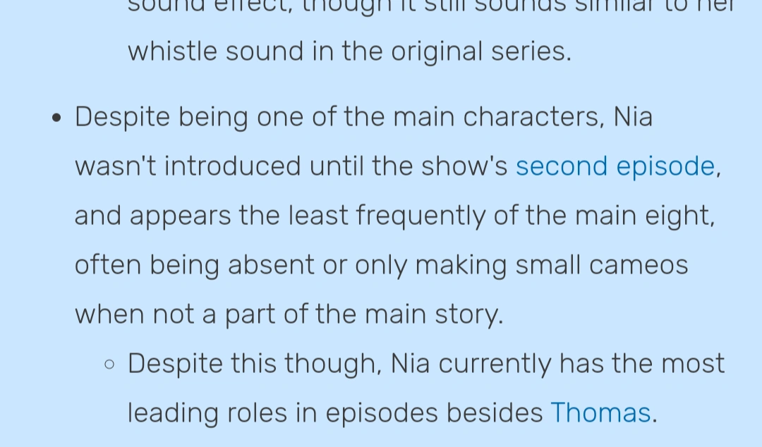 Nia appearing less than the other main characters? | Fandom