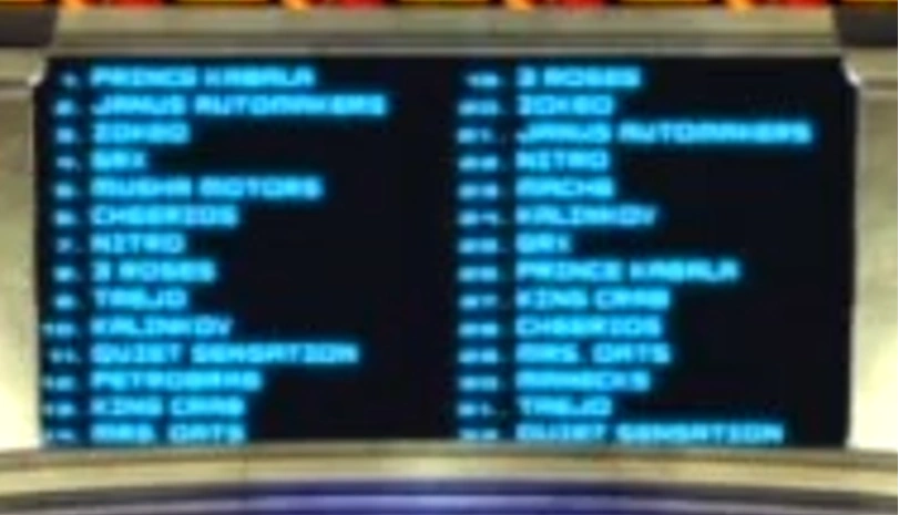 Car list screen in Speed Racer - VFX Breakdown | Fandom