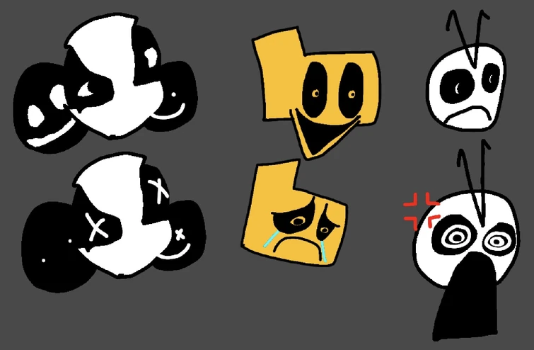 I wanted to draw “Scary” versions of the 3 characters from the bob mod ...