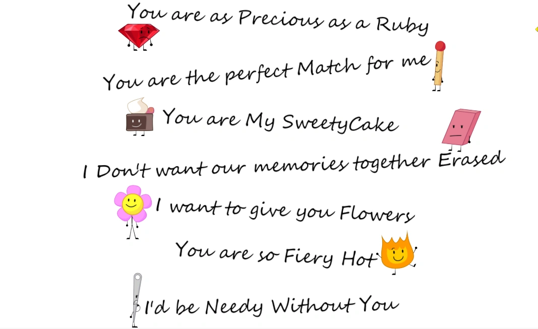 Use this BFDI Related Love Letter IF you have a crush. | Fandom