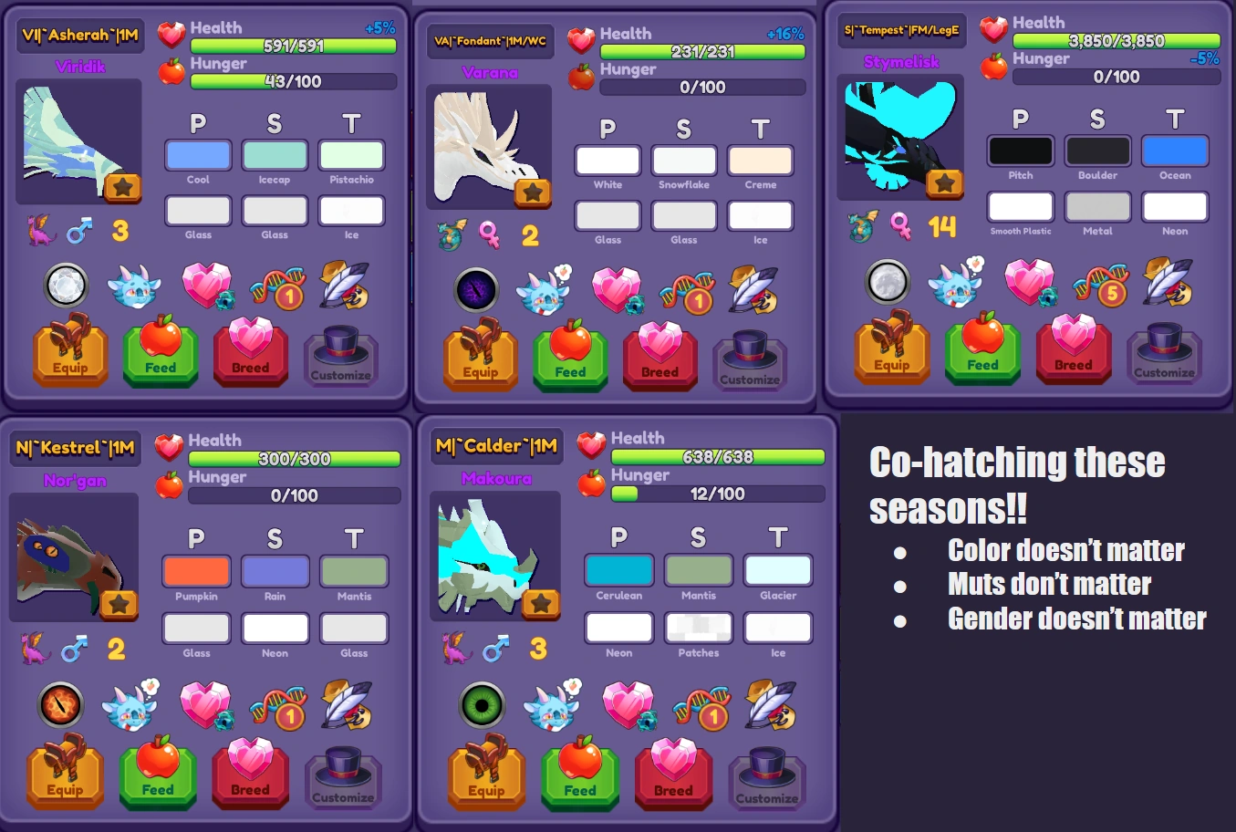 co-hatching seasons | Fandom