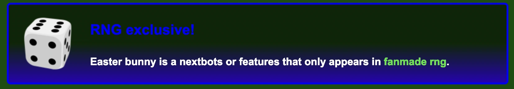 I remaded the rng exclusive template and added 1 template | Fandom