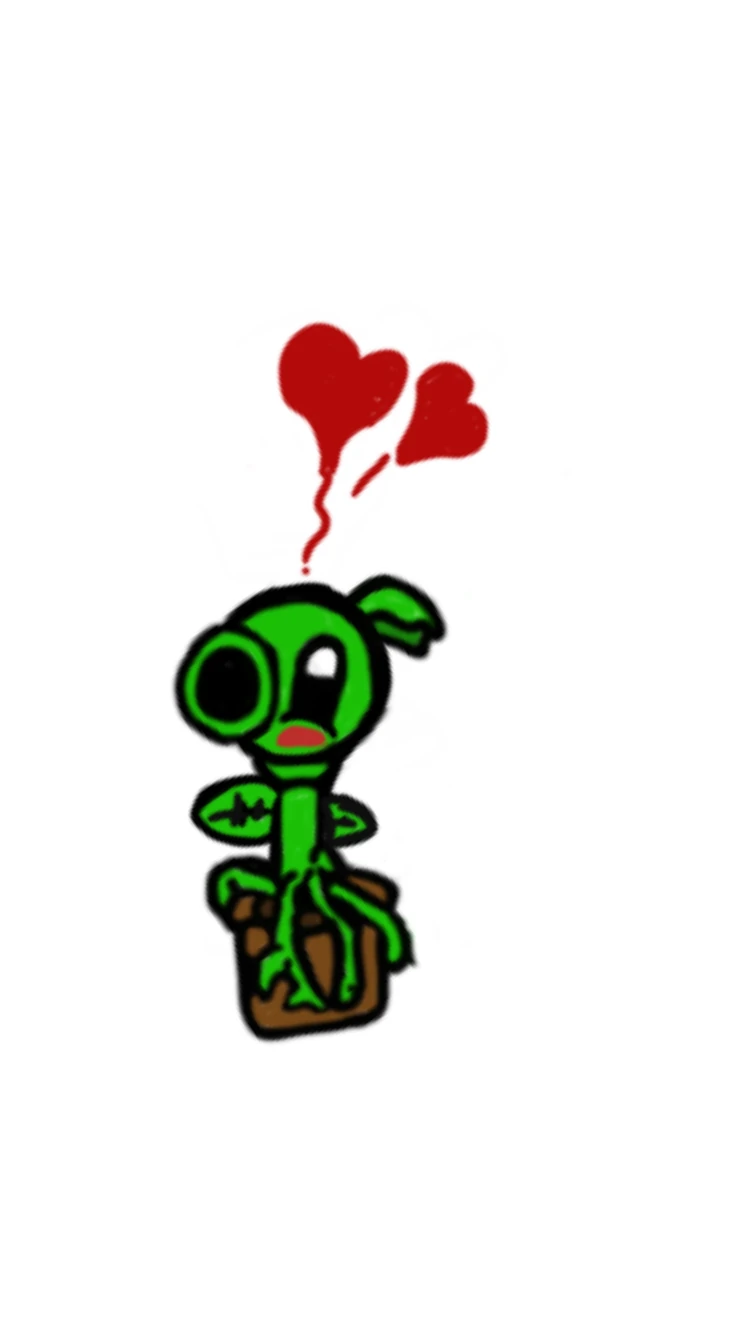 I was feeling down so I made this a cute peashooter | Fandom