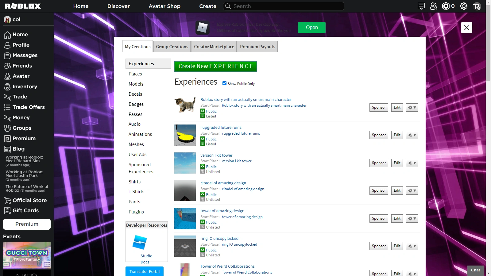 when do you think roblox is gonna update the create page | Fandom