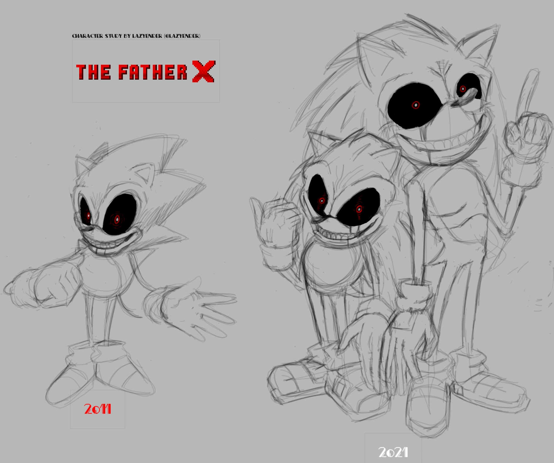 Amazing sketch of The Father X (my Sonic.exe Retake) by LazyEnder! | Fandom