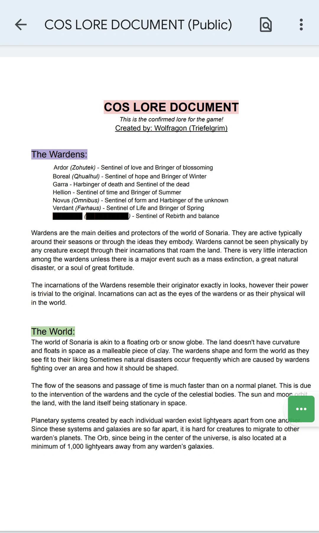 Lore dropped on the cos Discord | Fandom