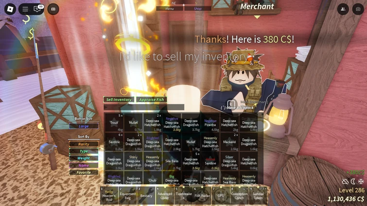 Fisch sell inventory issue | Fandom