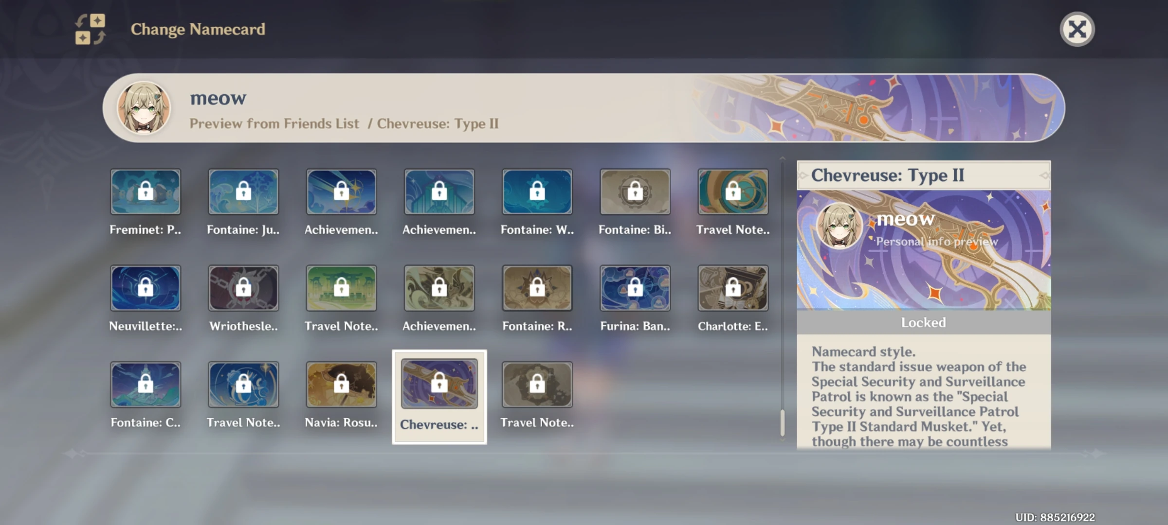 Chevreuse namecard!! | Fandom