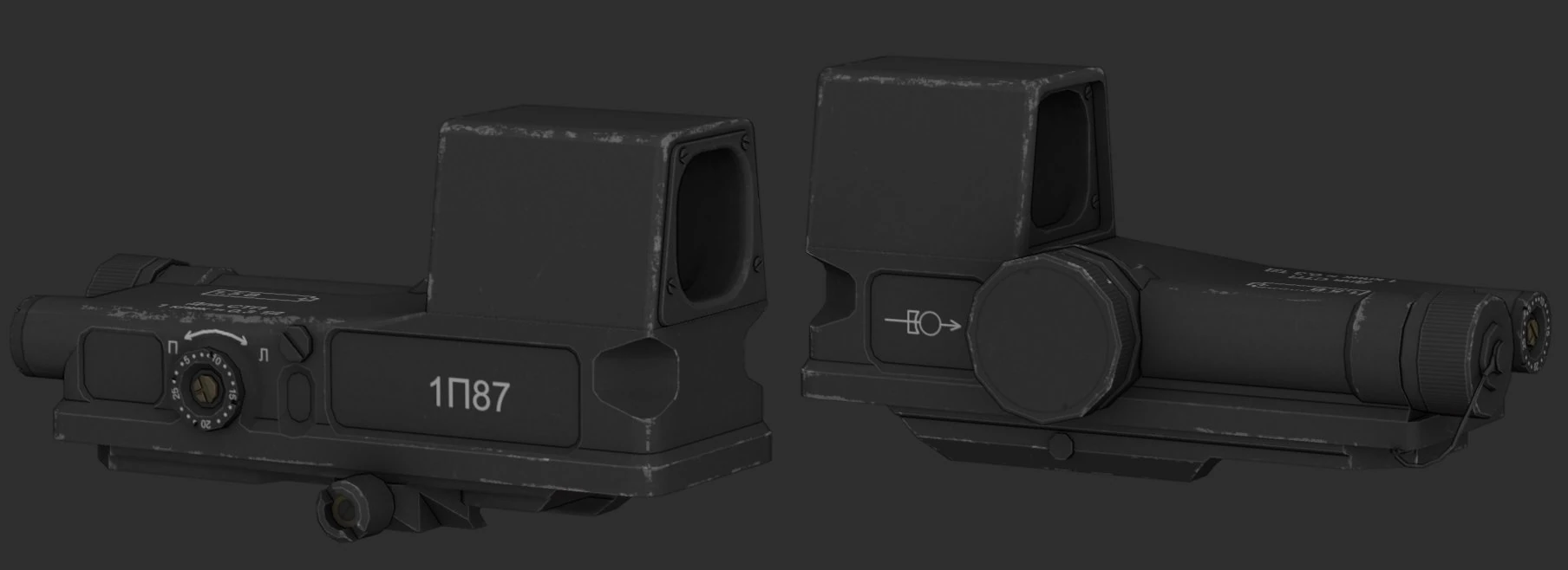 1P87 optic, 1P90 magnifier, Perst-4 laser aiming module and the ...