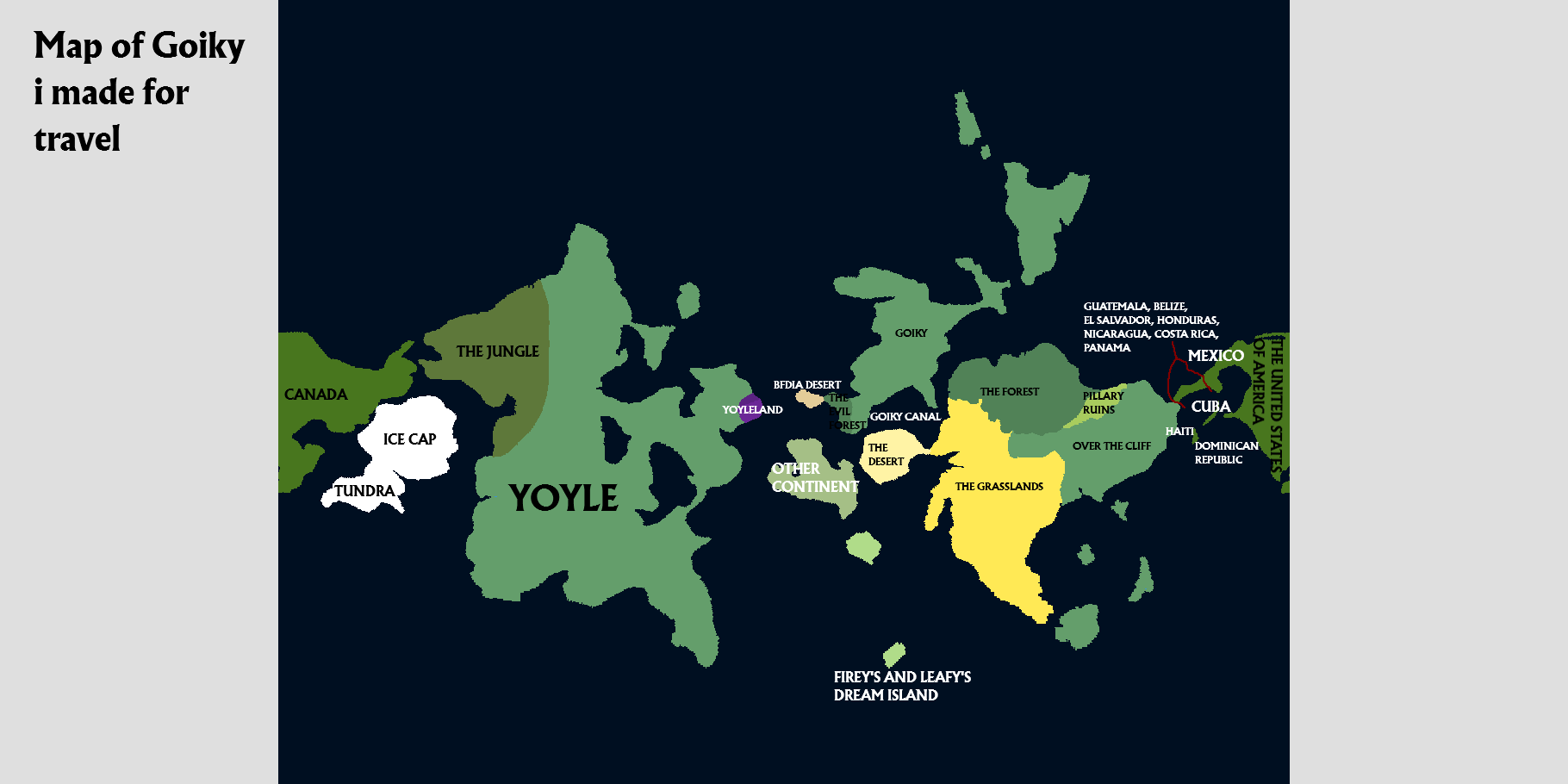 my BFDI location map (Mercator) | Fandom