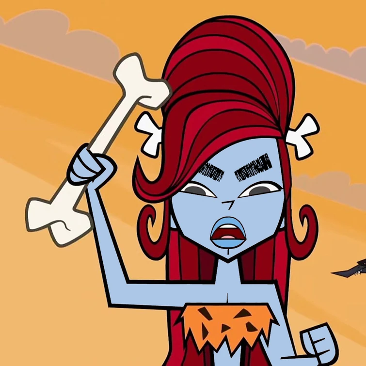 heather with red hair and blue skin and angry eyebrows | Fandom