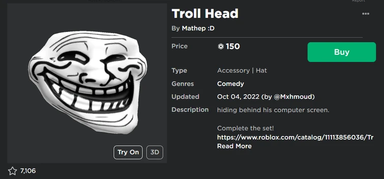 You can now become Trollface in Roblox | Fandom