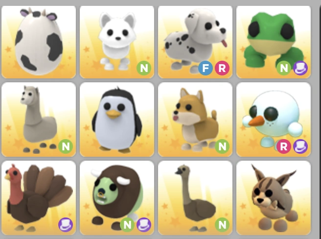 trading (all of the singular pets are in sets of 4 all fg) | Fandom