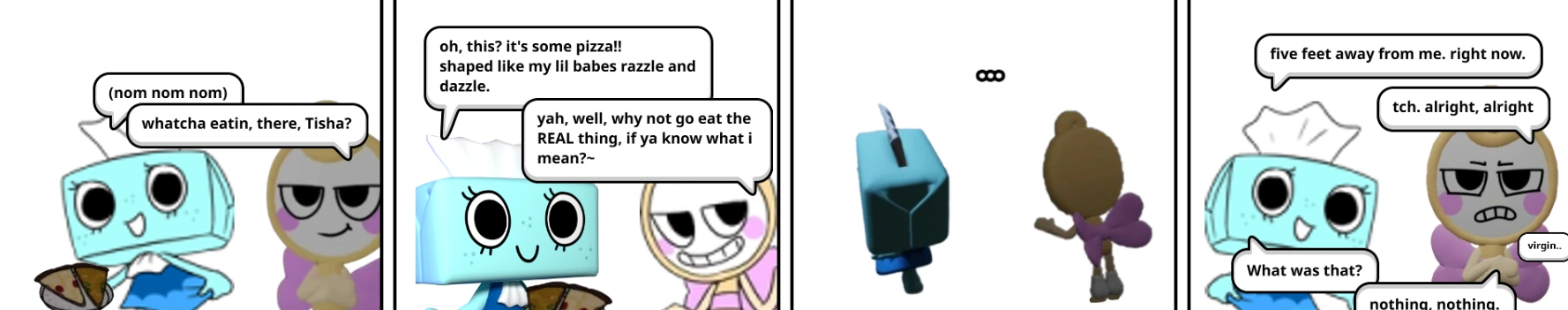 Glisten and Tisha in: "Pizza" | Fandom
