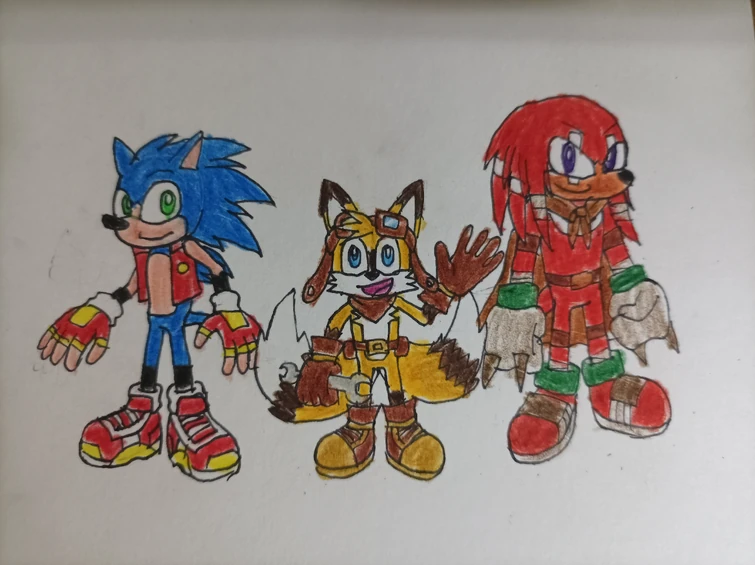 Team Sonic (Sonic, Tails and Knuckles) if they get in Doraemon universe ...