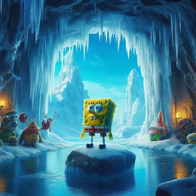 Some AI Art of SpongeBob SquarePants in a Frozen Cave | Fandom