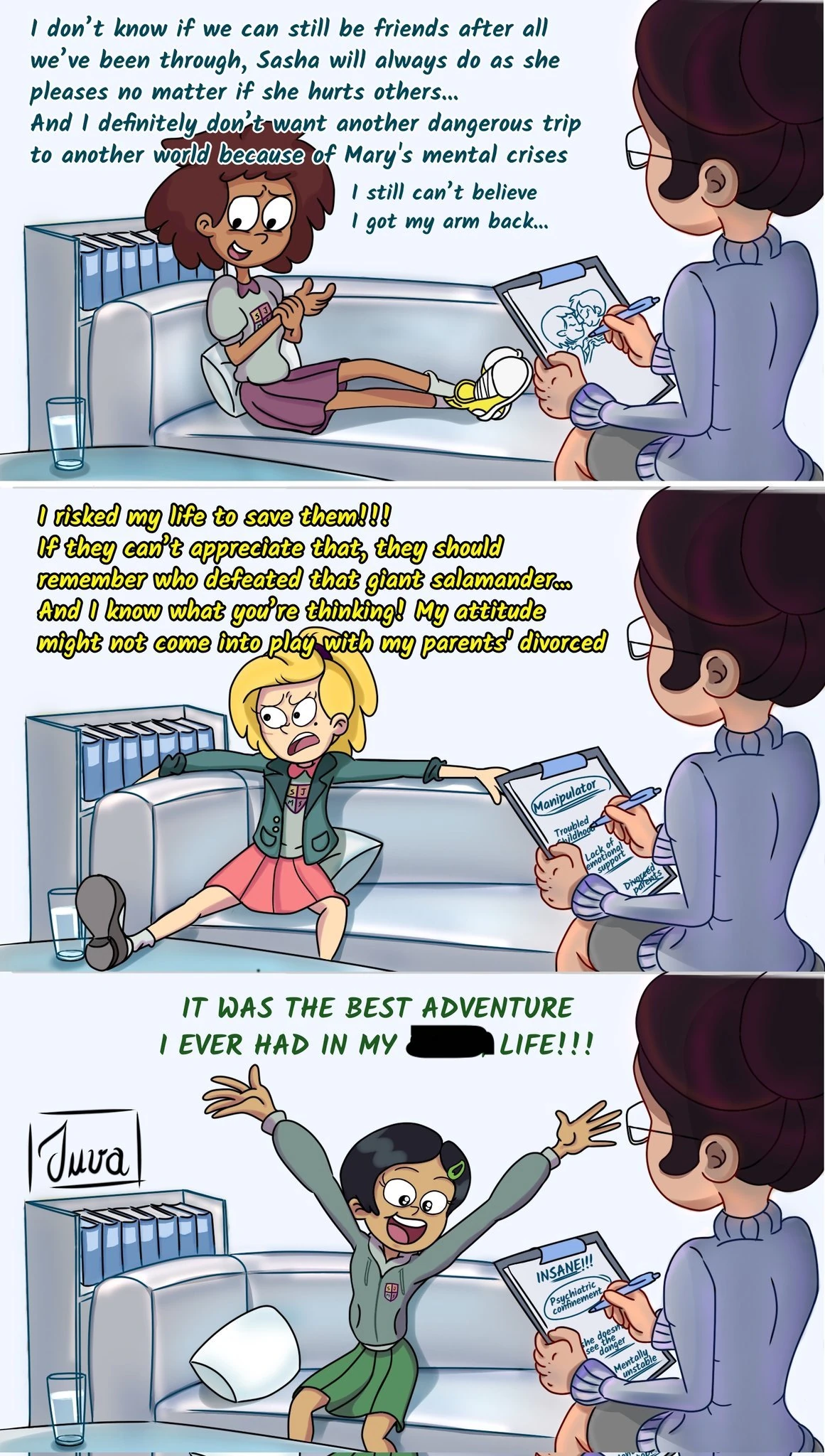 "The psychologist to Marcy: - Are you okay?" fan comic by Juva | Fandom