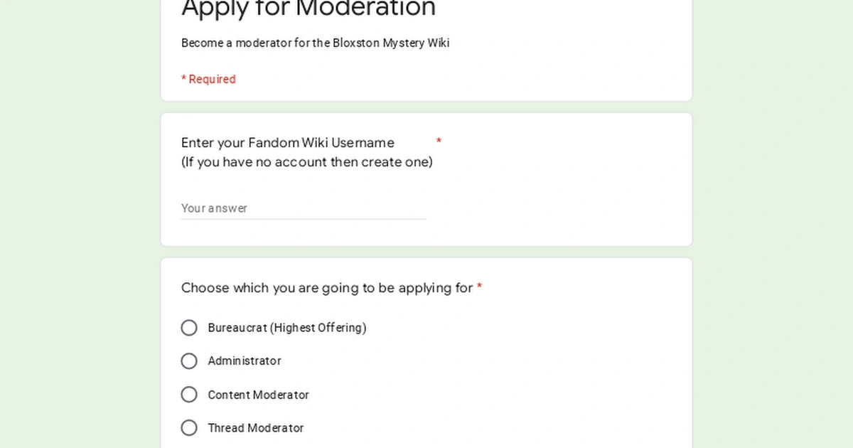 Wiki Mod applications Again | Fandom