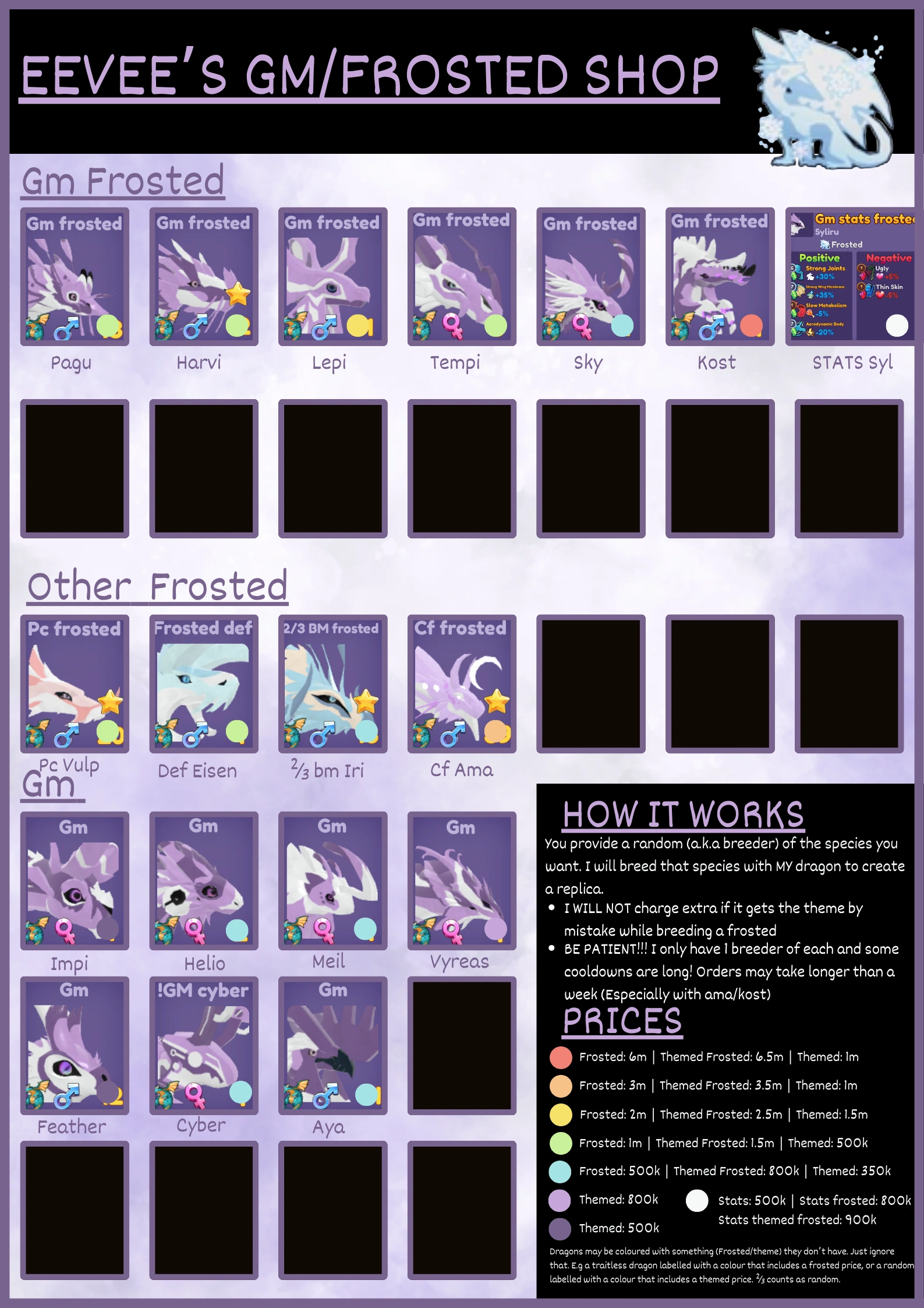 Eevee's Gm/Frosted shop! | Fandom