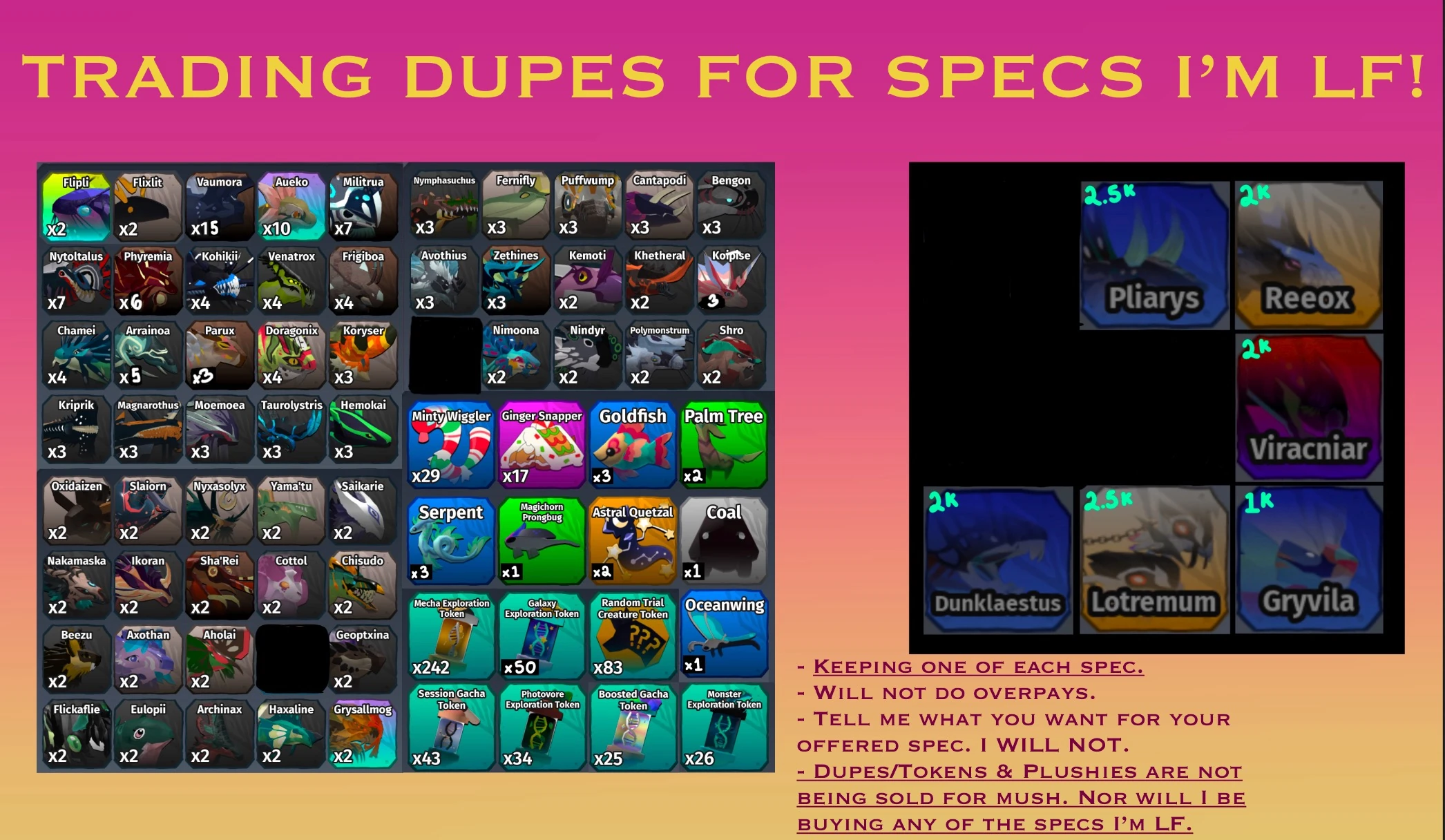 Trading some dupes! | Fandom