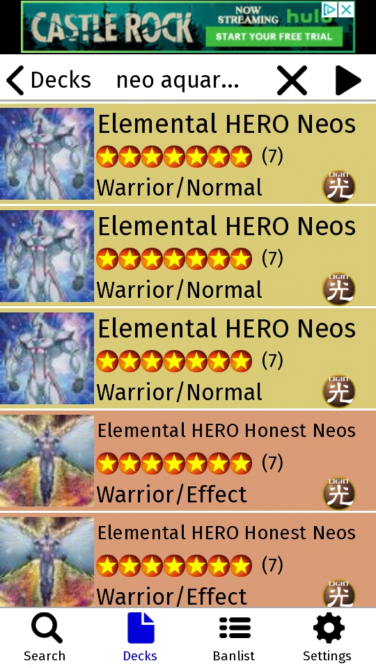 The New Neos deck. | Fandom