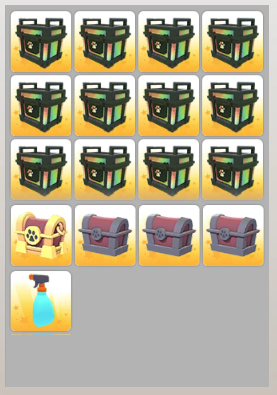 Trading 12 RGB box , 1 Regal Chest , 3 Standard Chests & 1 paint sealer ...