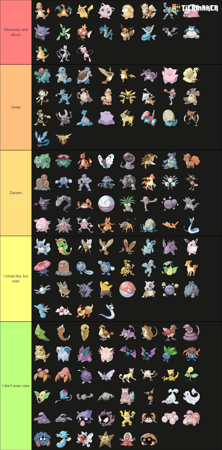Original Pokemon List With Names