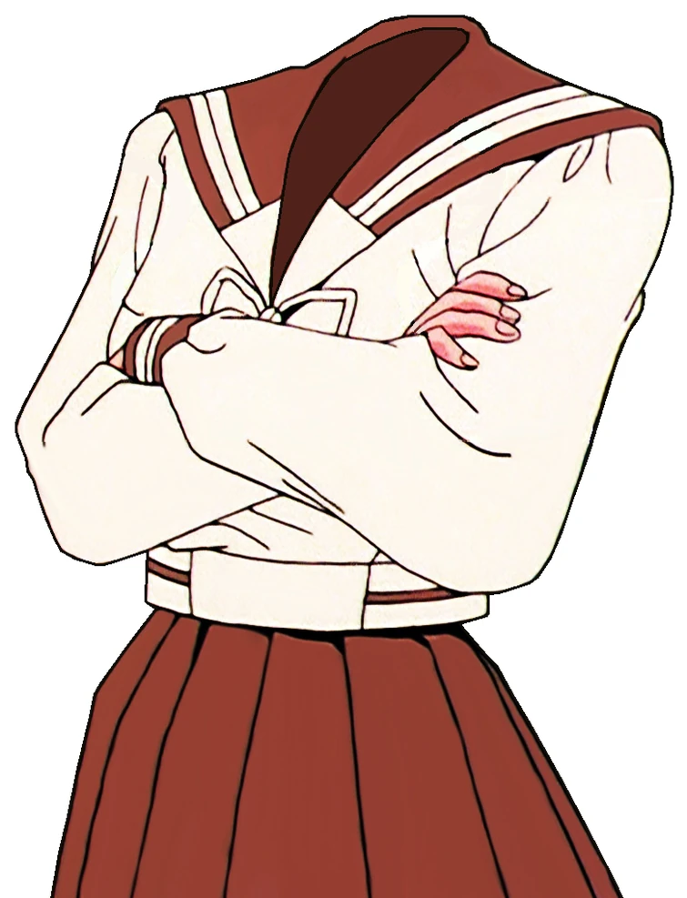 Makoto Kino hiding her head inside of her body while crossing her arms ...