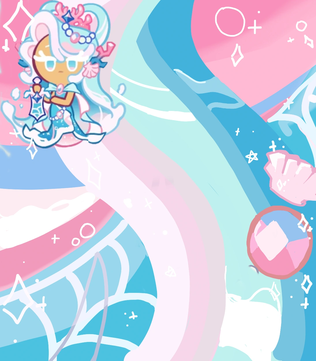 sea fairy cookie wallpaper! ( 1st with cookie, 2nd w/o) | Fandom