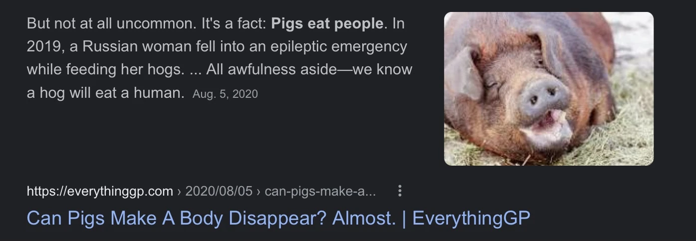 Fun fact: wild pigs eat humans. | Fandom
