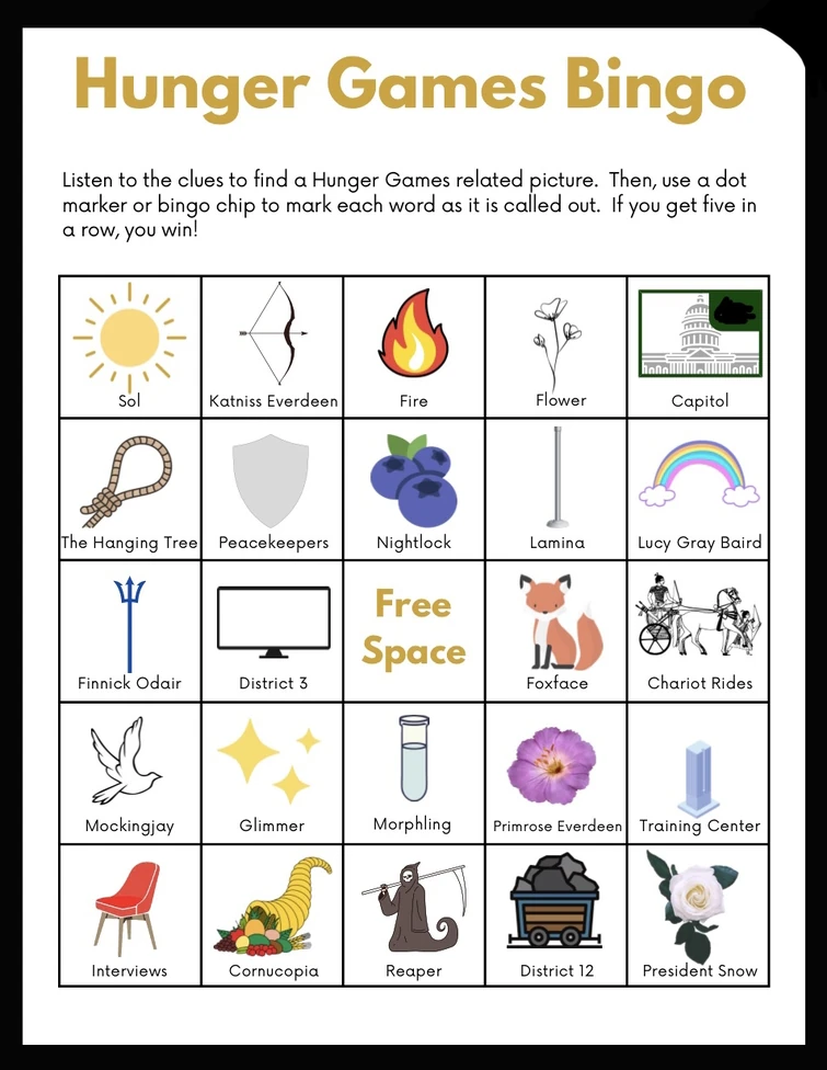 Hunger Games Bingo! | Fandom