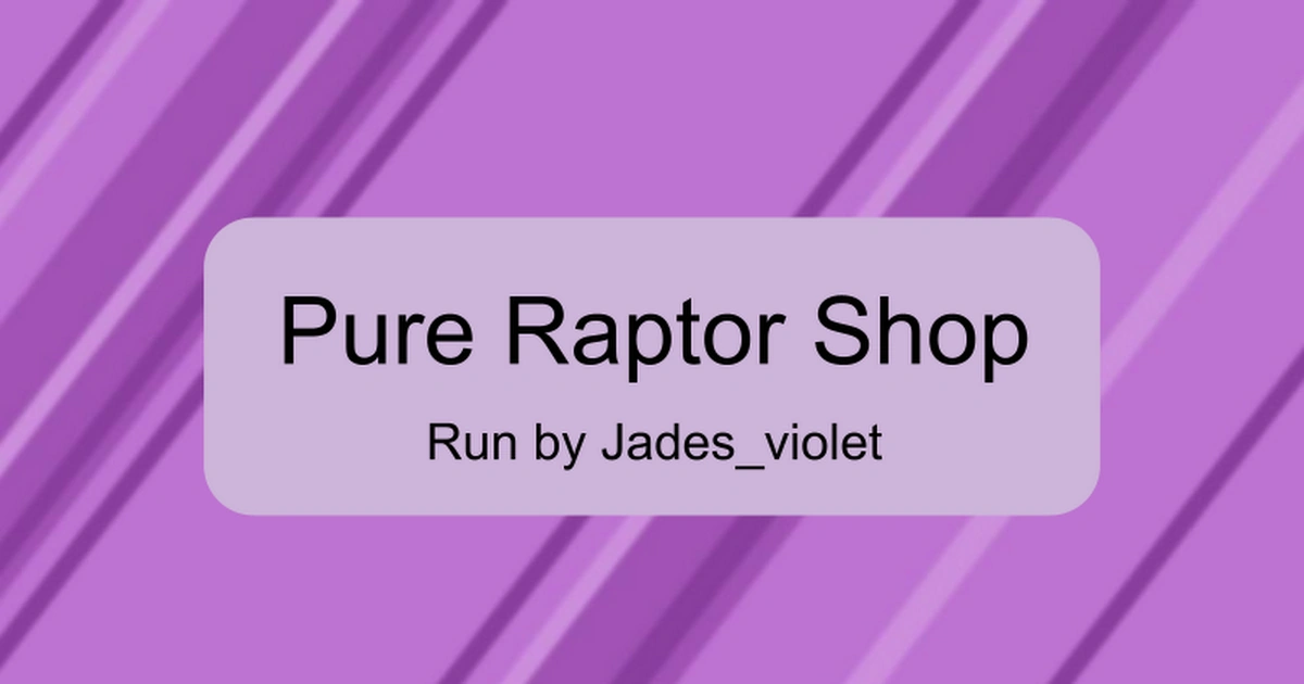 Pure raptor shop | Fandom