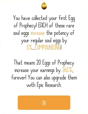 Earnings Bonus/Eggs of Prophecy | Egg Inc Wiki | Fandom