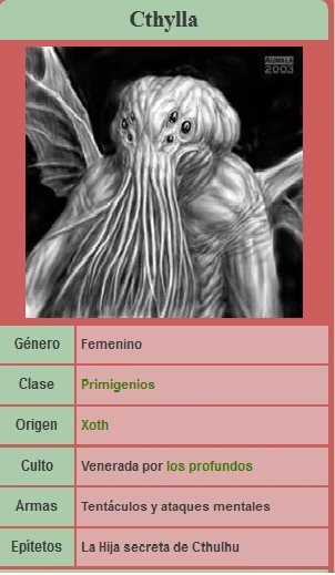 Cthylla | Wiki El Bestiario | Fandom