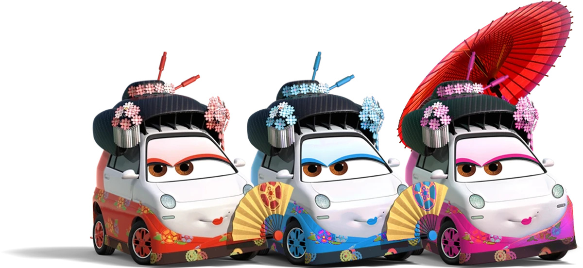 Okuni, Shigeko y Tamiko | Wikia El Mundo de Cars | Fandom