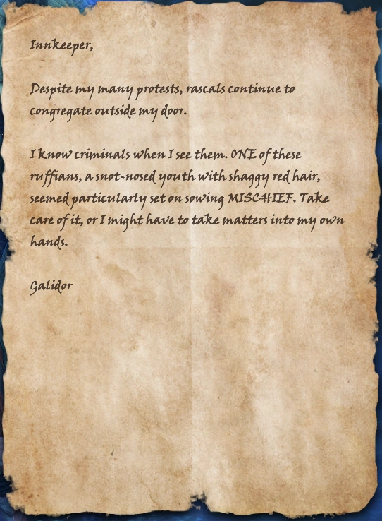 Galidor's Scribbled Note | Elder Scrolls | Fandom