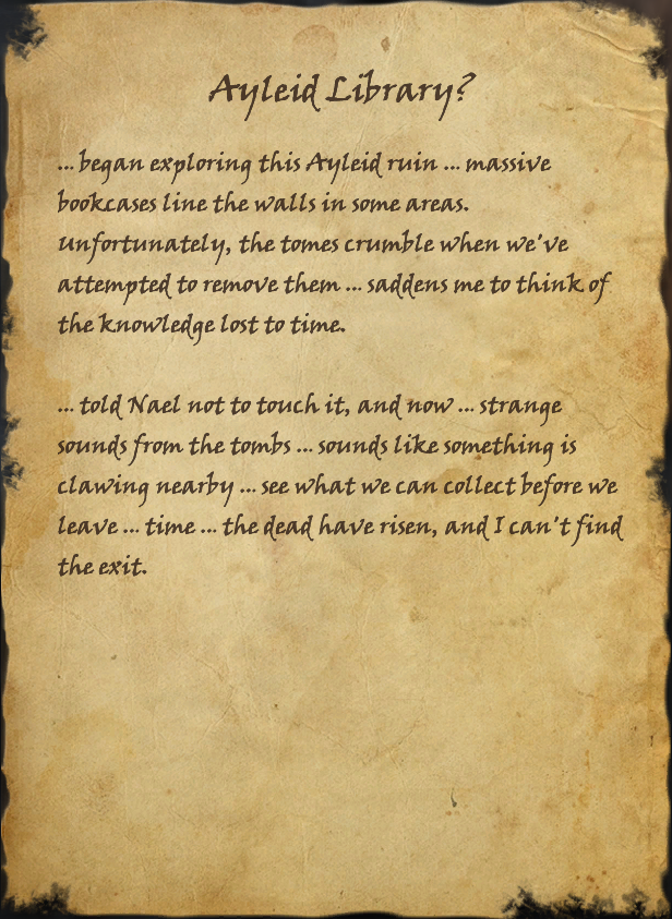 Ayleid Library Elder Scrolls Fandom