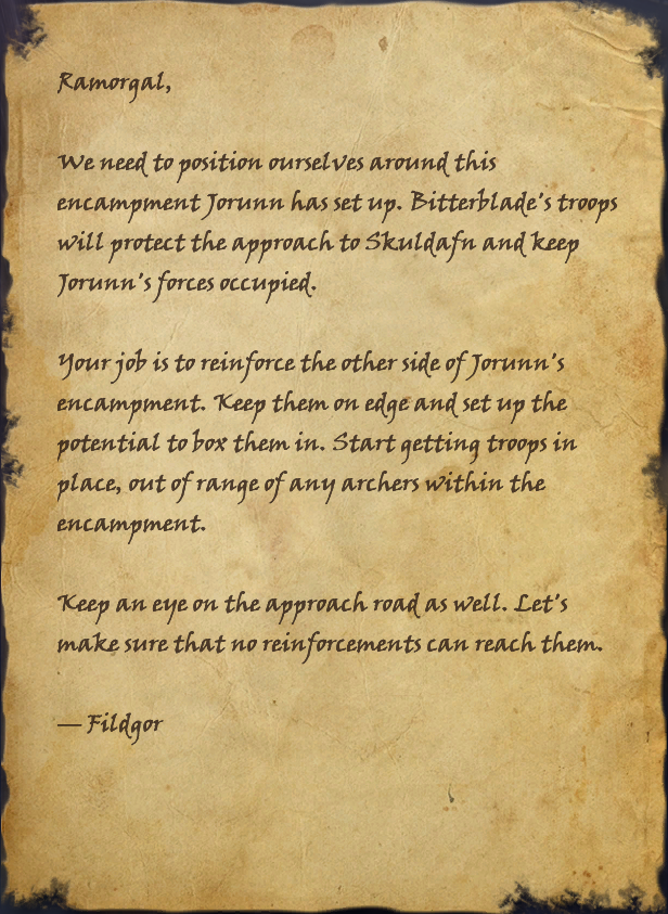 Spymaster Ramorgols Orders Elder Scrolls Fandom