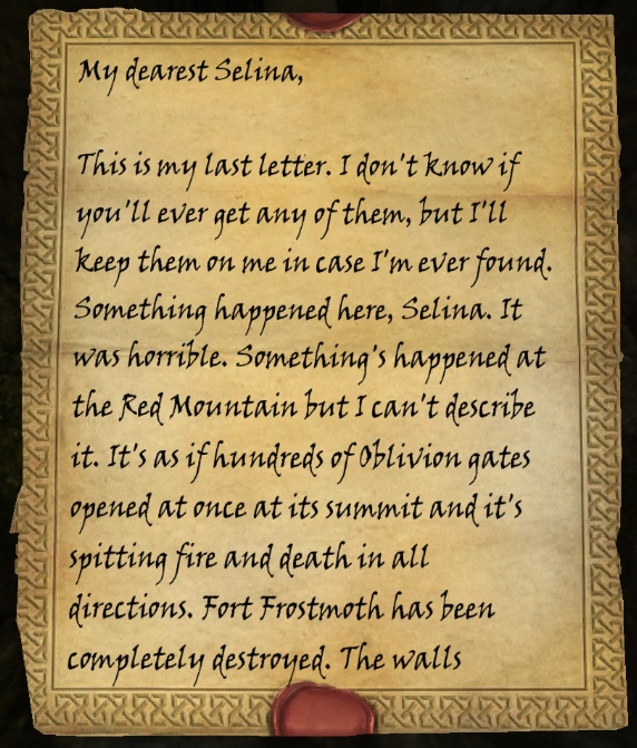 A Letter to Selina IV | Elder Scrolls | Fandom