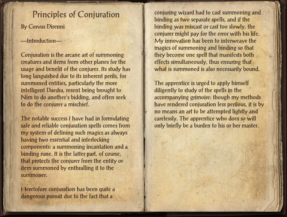 Principles of Conjuration | Elder Scrolls | Fandom