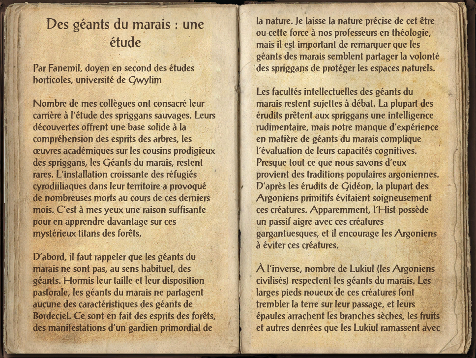 Des Géants Du Marais Une étude Wiki The Elder Scrolls Fandom