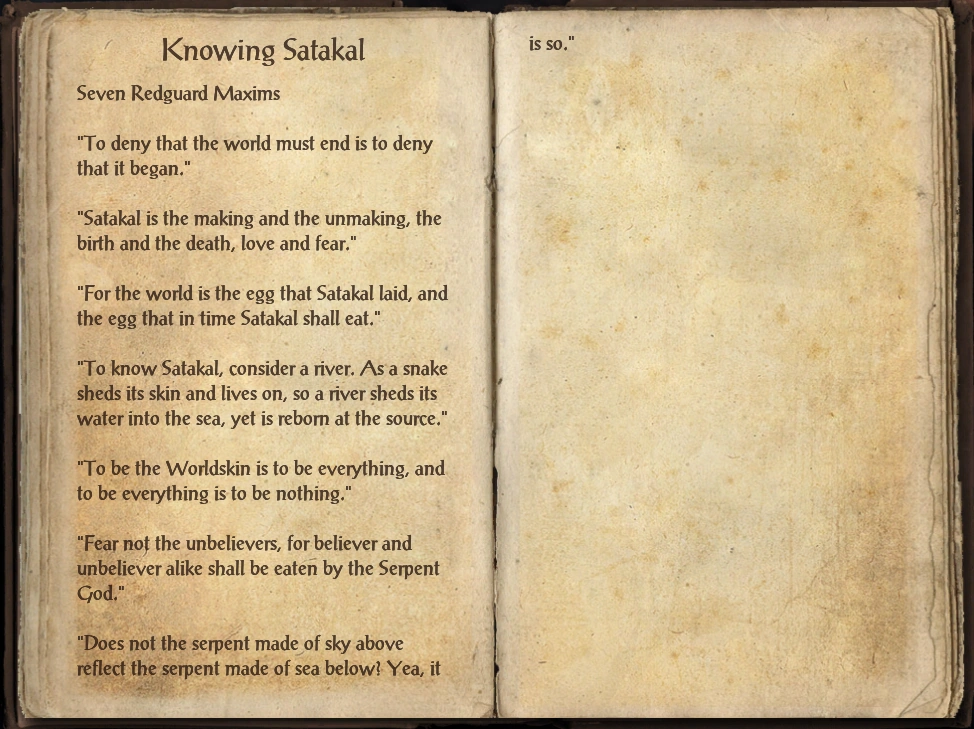 Knowing Satakal | Elder Scrolls | Fandom