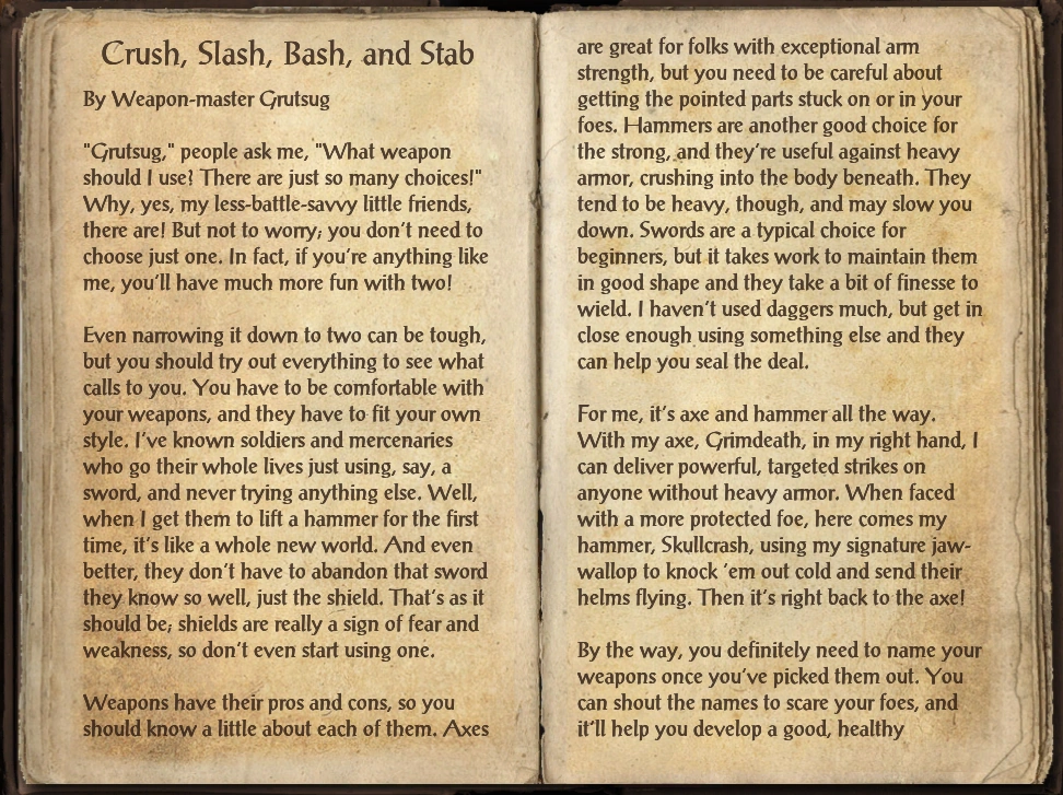 Crush, Slash, Bash, and Stab | Elder Scrolls | Fandom