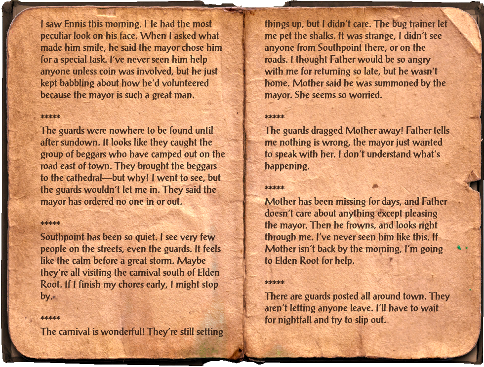 A Daughters Journal Elder Scrolls Fandom