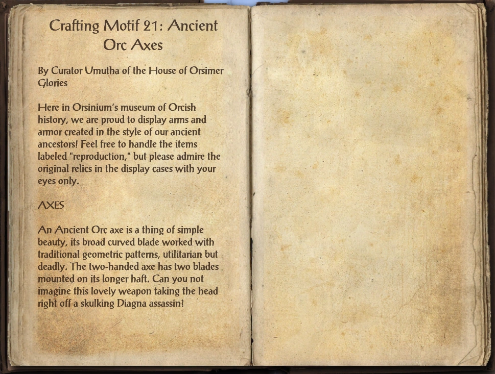 Crafting Motif 21: Ancient Orc Style | Elder Scrolls | Fandom