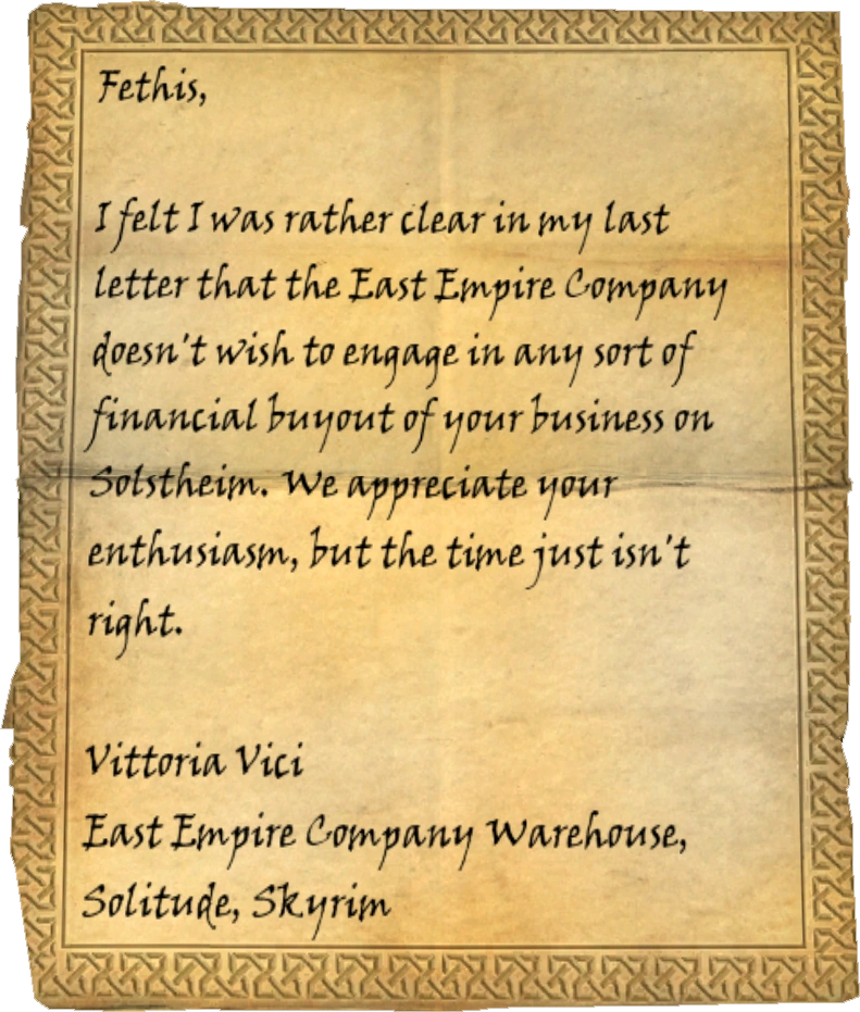 Second Letter from EEC | Elder Scrolls | Fandom