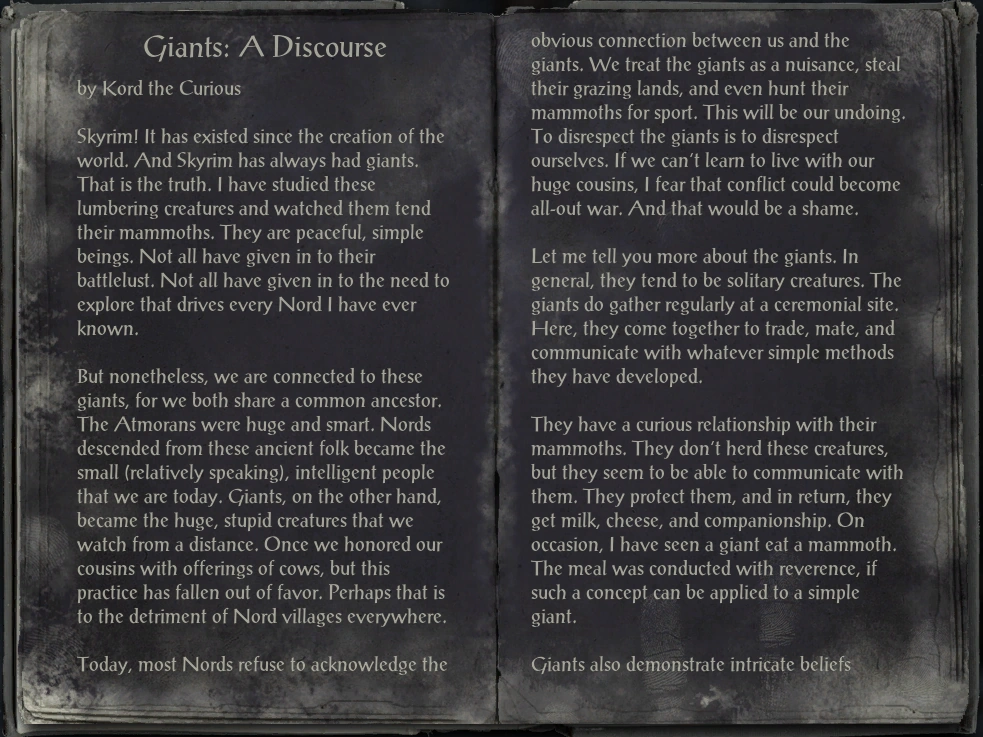 Giants: A Discourse | Elder Scrolls | Fandom