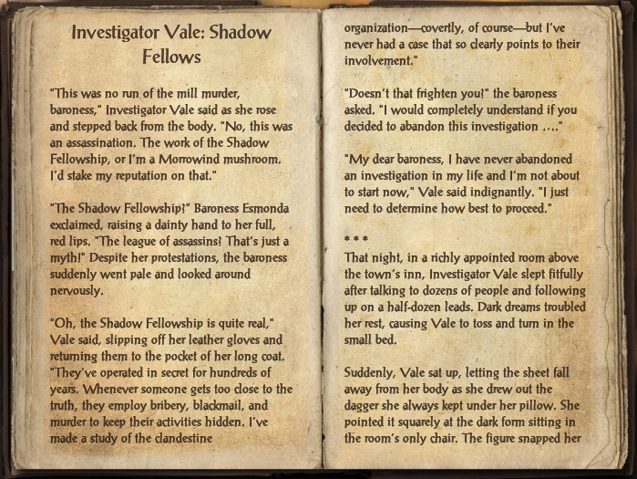 Investigator Vale: Shadow Fellows | Elder Scrolls | Fandom